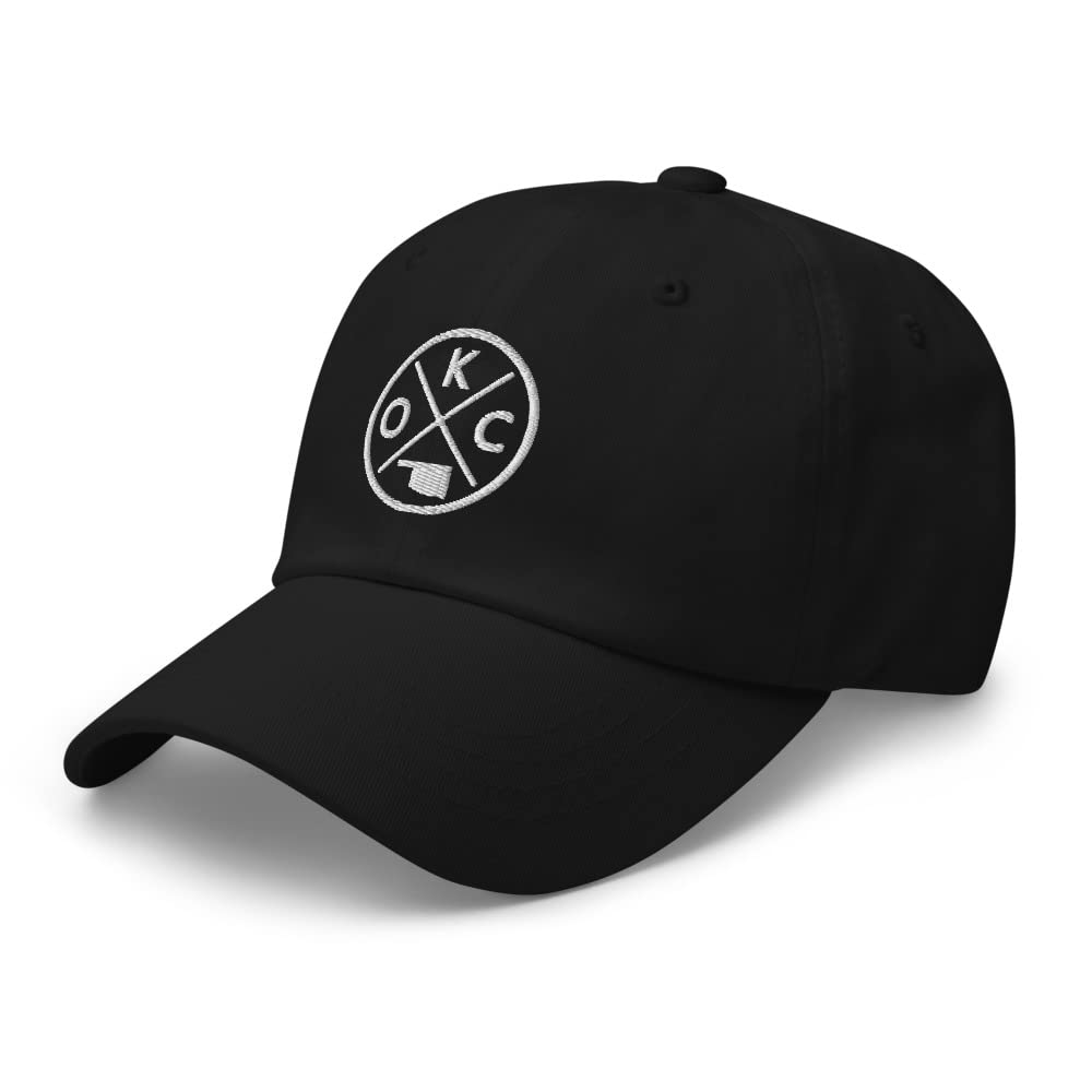 Retro Oklahoma City Baseball Hat OKC Emblem Dad Cap Black, One Size ...