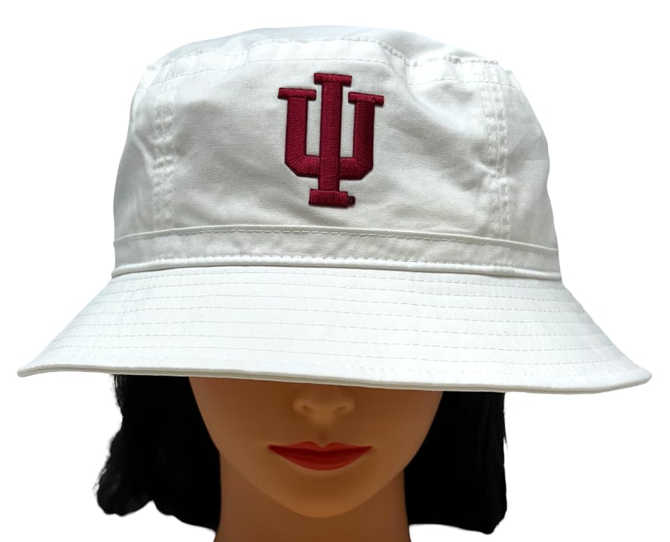 LogoFit Indiana White Bucket Hat - College Team Logo Cap Hoosiers Merc ...