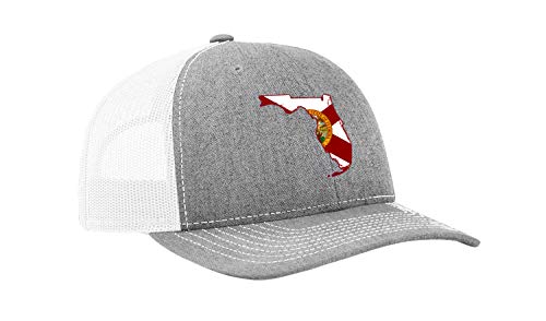 Heritage Pride Embroidered State Flag Mesh Back Trucker Hat-Florida ...